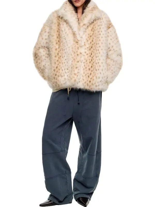 Bimba Y Lola Short Faux Fur Coat - Off White