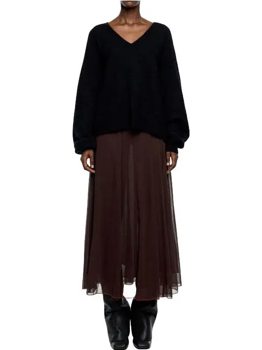 Bimba Y Lola Flared Midi Skirt - Dark Brown