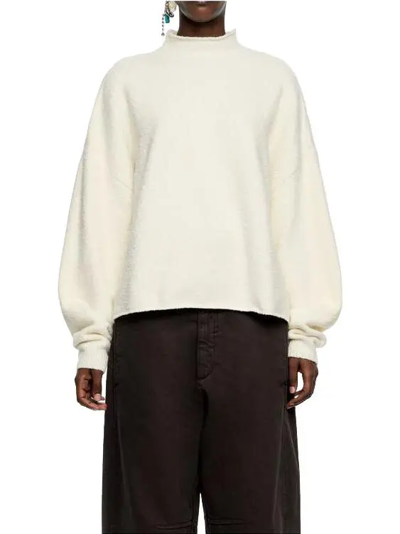 Bimba Y Lola Cotton Boxy Sweater - Ivory