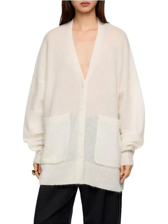 Bimba Y Lola Long Mohair Cardigan - Ivory