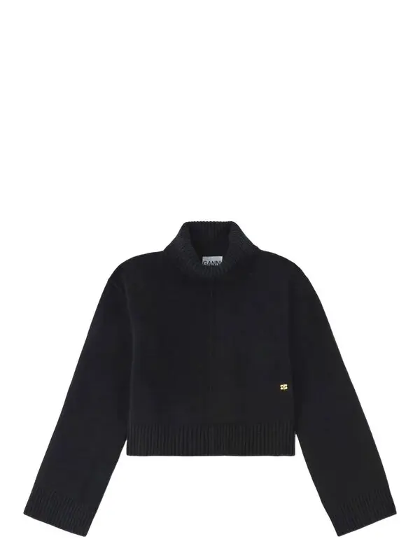 GANNI Roll-neck Sweater - Black