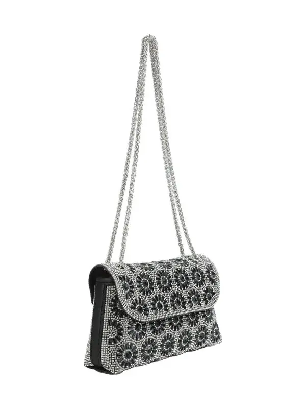 LAUREN LORRAINE Studded Fold-over Bag With Sunflower Embellishments - Black