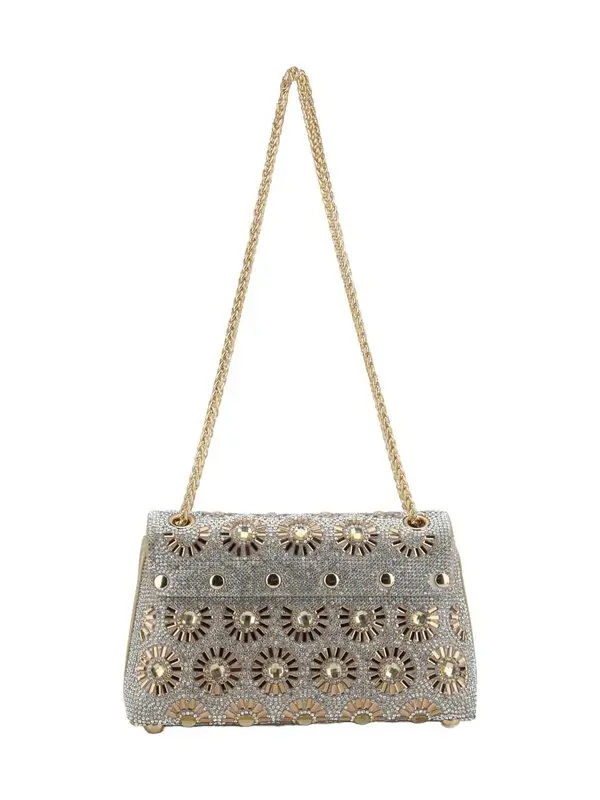 LAUREN LORRAINE Studded Fold-over Bag With Sunflower Embellishments - Gold