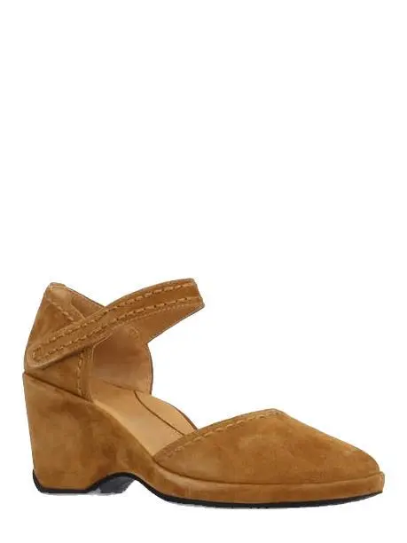 L'AMOUR DES PIEDS Orva Ankle Strap Wedge - Coffee