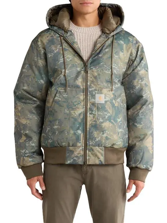 Carhartt Work In Progress Water Repellent Active Cold Padded Nylon Jacket - Camo Combi
