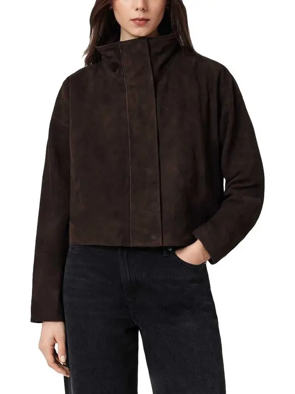 ALLSAINTS Ryder Suede Jacket - Bitter Brown