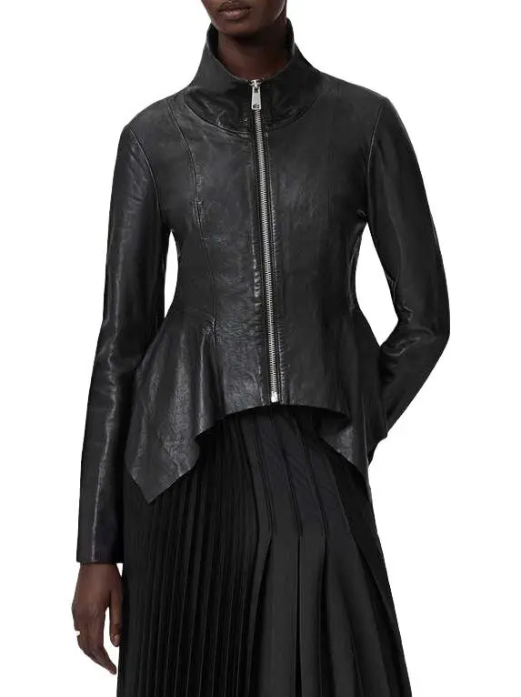 ALLSAINTS Grace Leather Biker Jacket - Black