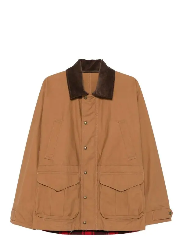 Junya Watanabe Collared Jacket - 1 Beige X Red/bl