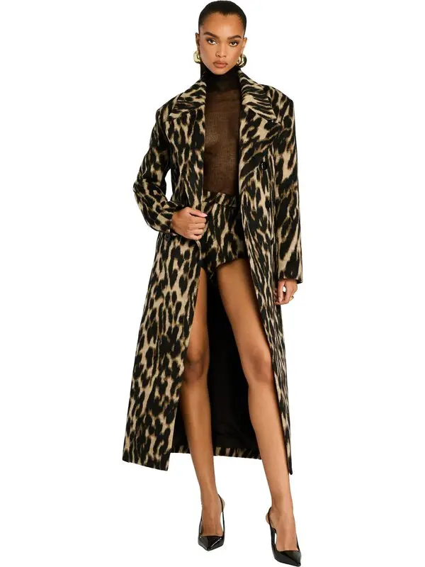 SEROYA Chiara Wool Coat - Bengal Print