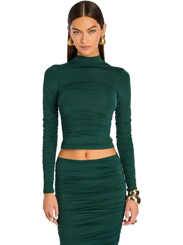 SEROYA Dulcie Ruched Top - Evergreen