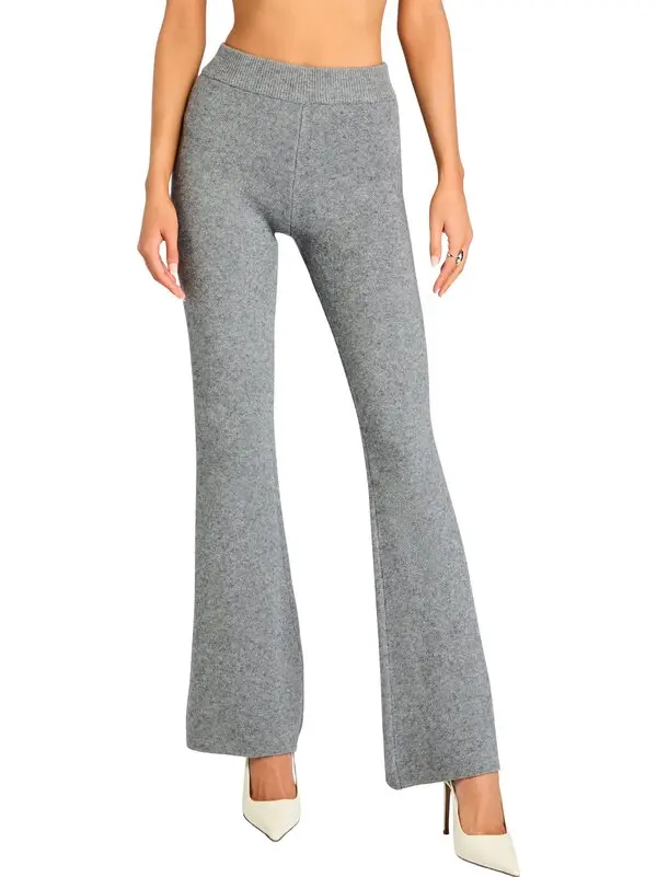 SEROYA Mickie Knit Flare Pant - Medium Grey