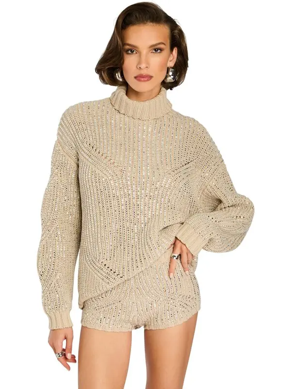 Retrofete Camden Embellished Sweater - Latte/silver
