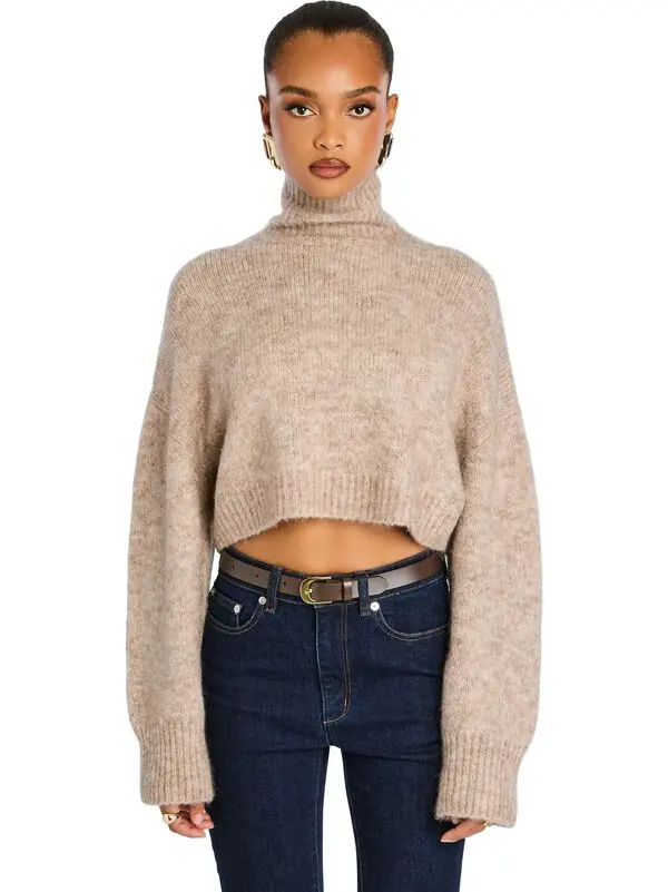 SEROYA Tahara Turtleneck Sweater - Desert