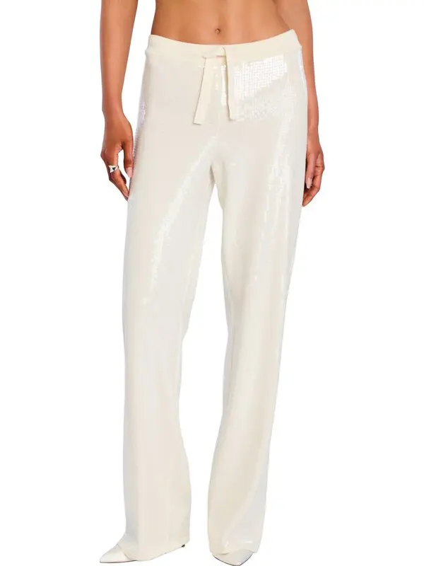 Retrofete Natalia Sequin Knit Pant - Winter White