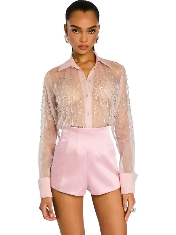 Retrofete Aubriella Embellished Shirt - Earl Rose
