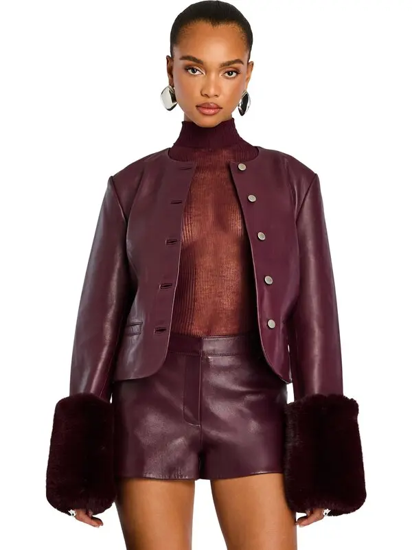 Retrofete Talvi Leather Jacket - Bordeaux