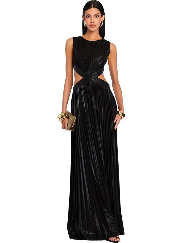 Retrofete Remington Lamé Gown - Black