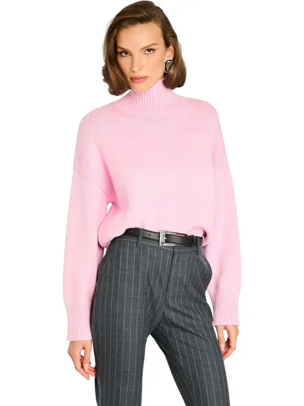 SEROYA Elsa Turtleneck Sweater - Ballet Pink