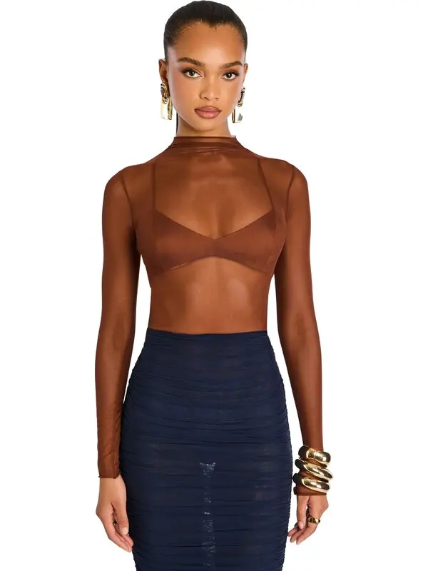 SEROYA Raffaella Top - Burnt Toffee