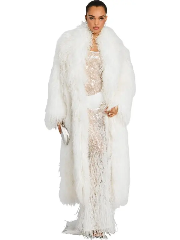 Retrofete Regis Fur Coat - Optic White