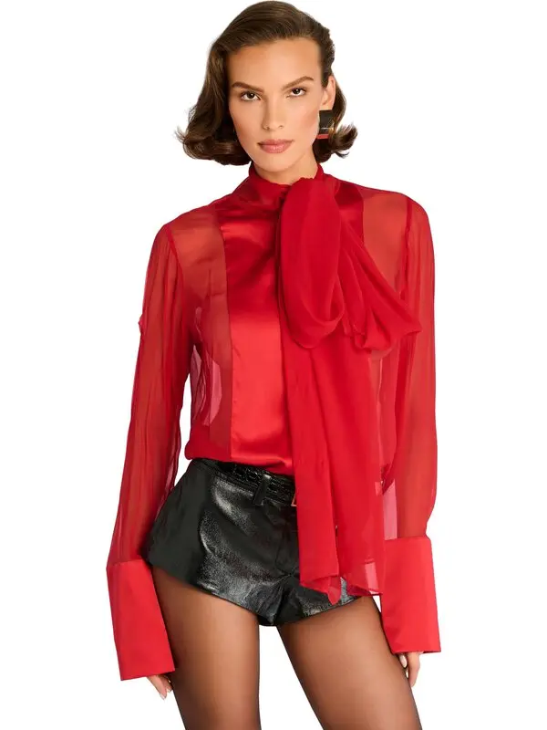 Retrofete Suri Silk Blouse - Red
