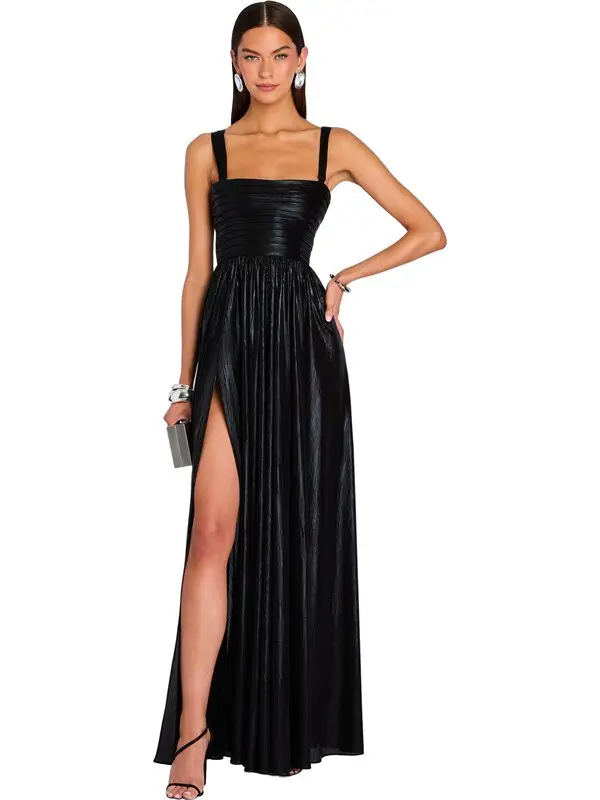 Retrofete Iris Gown - Metallic Black