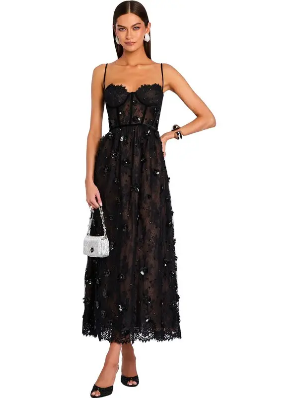 Retrofete Noema Lace Dress - Black