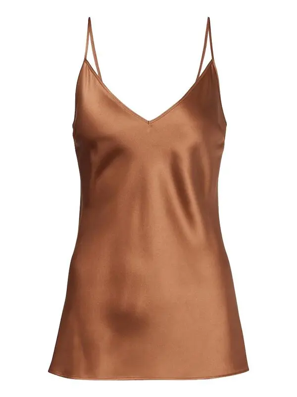 JOSEPH Clea Silk Satin Camisole - Brown