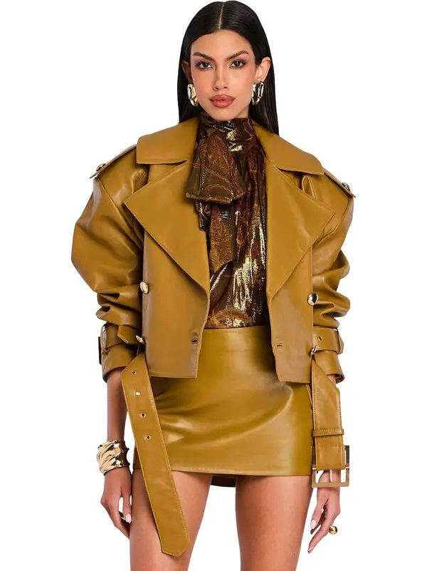 Retrofete Malene Leather Jacket - Ochre