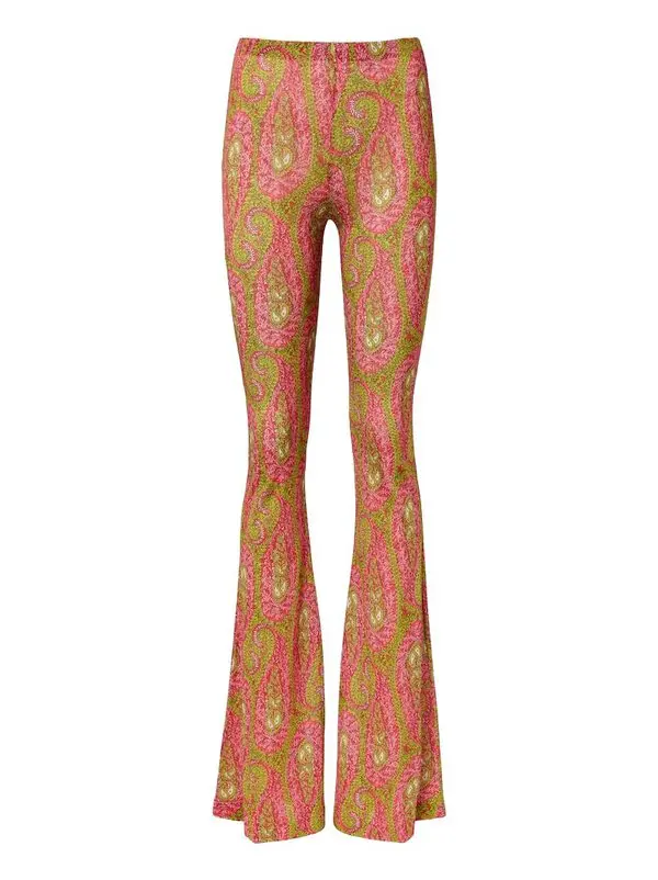 Etro Paisley Flared Pants - Green