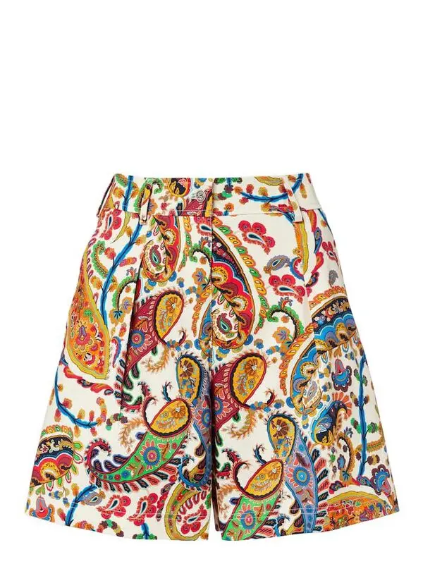 Etro Cotton-blend Jacquard Bermuda Shorts - Multicoloured