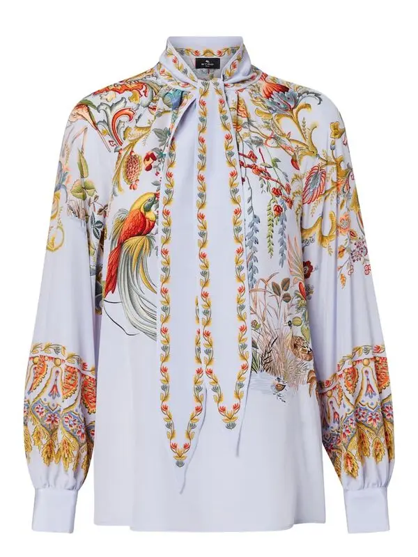 Etro Semi-sheer Jacquard Blouse - Blue