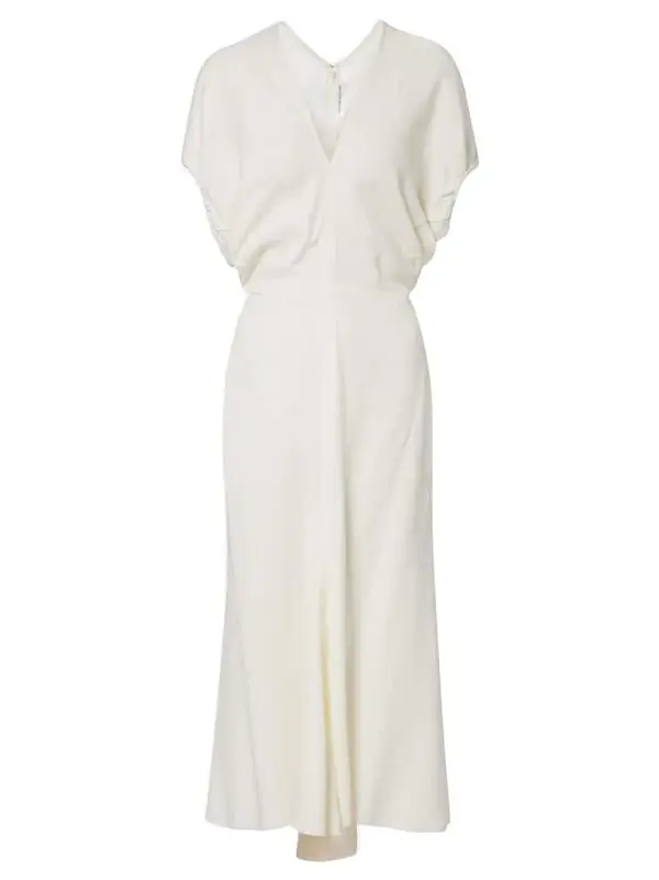 Victoria Beckham Edith Crêpe Satin Midi Dress - White