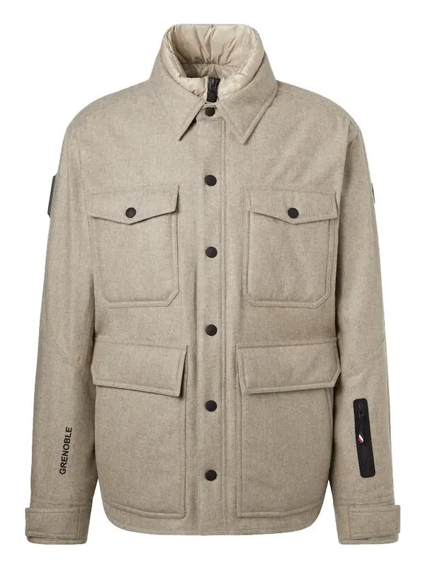 Moncler Antuco Virgin Wool Down Ski Jacket - Beige