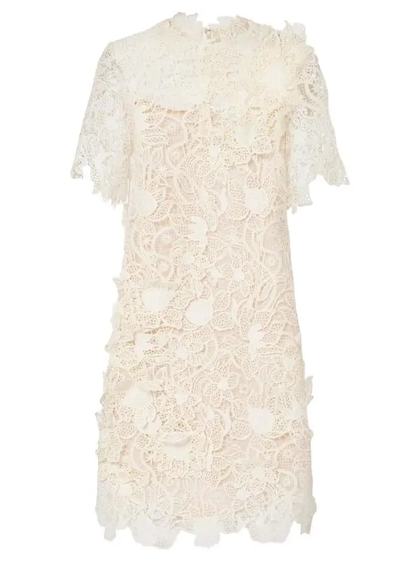 Oscar De La Renta Floral Lace Minidress - Multicoloured