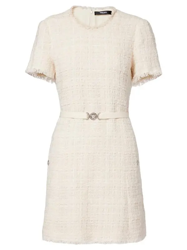 Versace Medusa '95 Cotton-blend Tweed Minidress - White