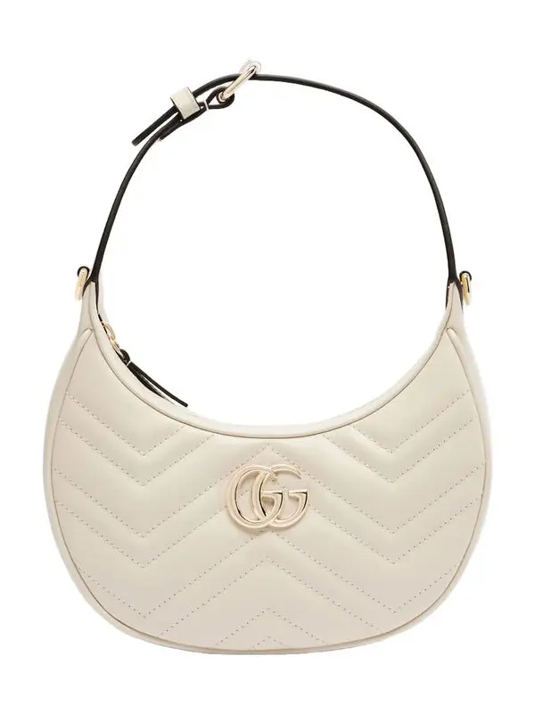 Gucci Gg Marmont Mini Leather Shoulder Bag - White