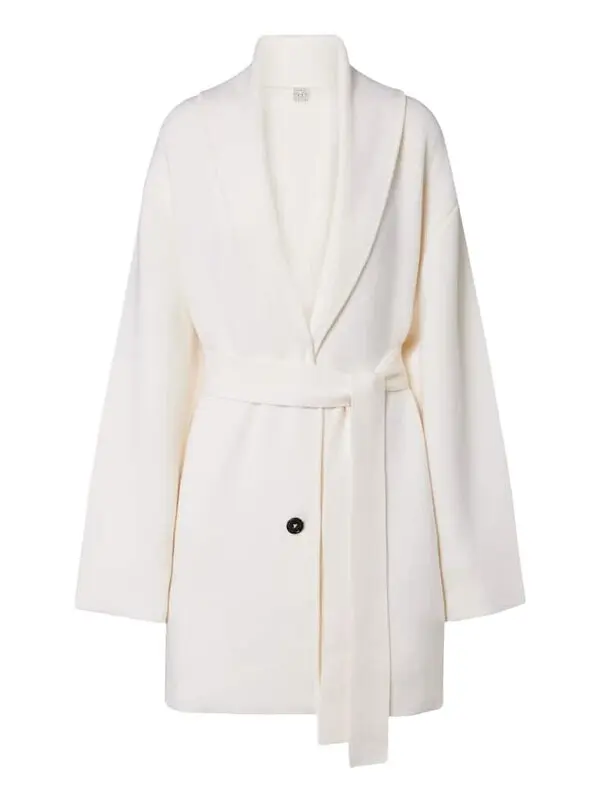 TOTEME Belted Wool Coat - White