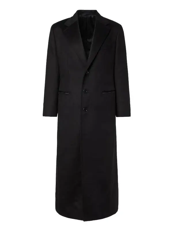 SAMAN AMEL Wool And Cashmere Overcoat - Black
