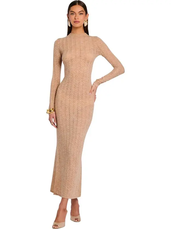 SEROYA Una Knit Maxi Dress - Sand