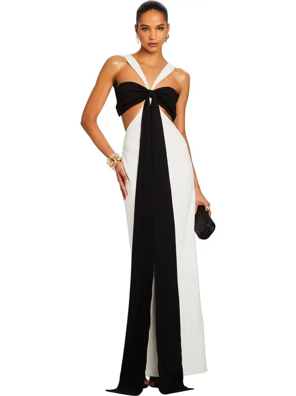 SANS FAFF Elizabeth Bowed Evening Gown - White