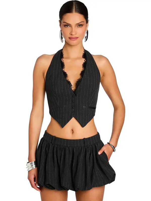 Retrofete Arletha Pinstripe Vest - Grey