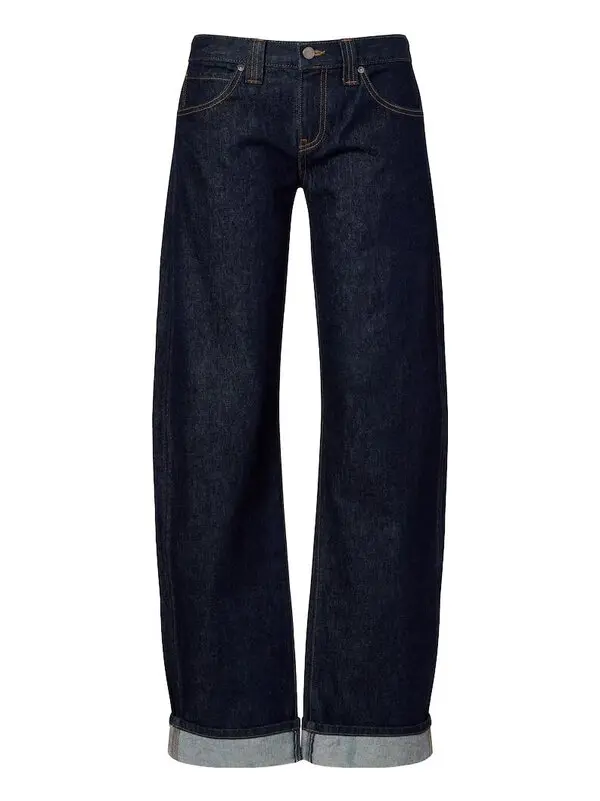Khaite Karo Mid-rise Barrel-leg Jeans - Blue