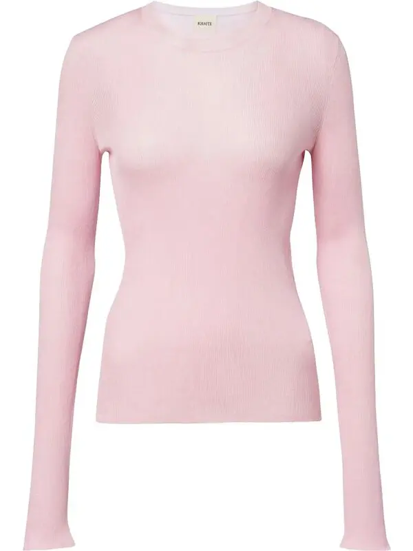Khaite Mosi Knitted Silk Top - Pink