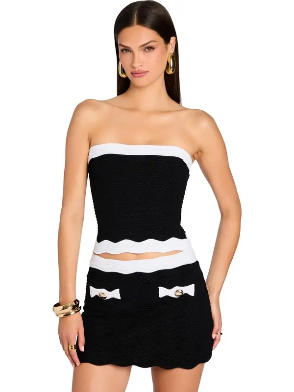 Retrofete Hart Knit Top - Metallic Black/white