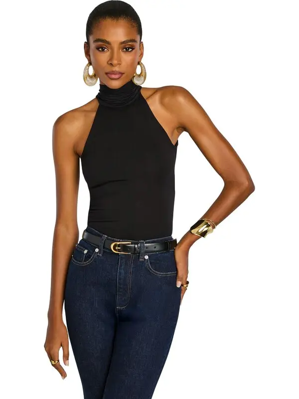 SANS FAFF Bamboo High Neck Bodysuit - Black