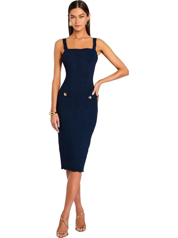 Retrofete Kins Knit Dress - Metallic Navy