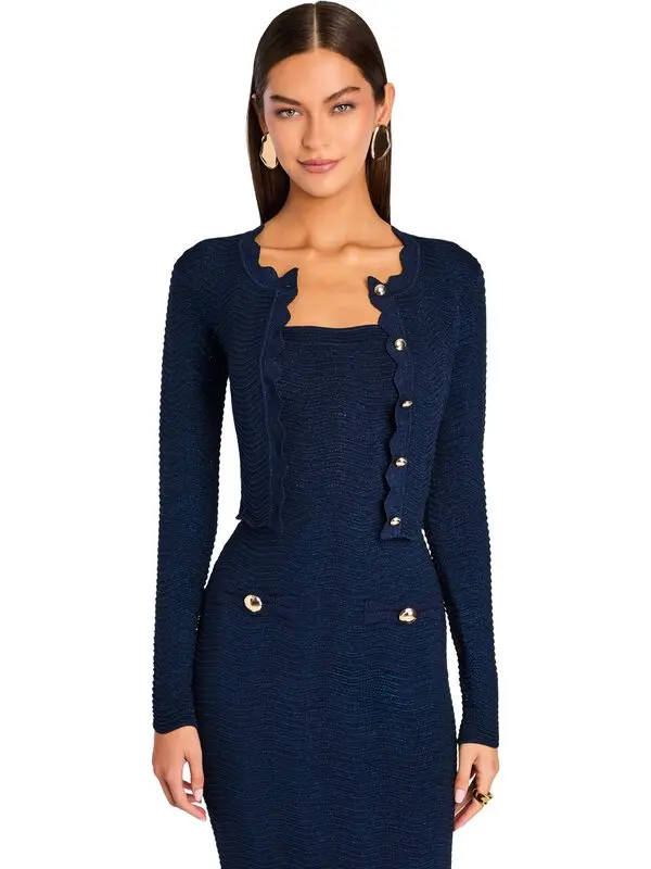 Retrofete Dallys Knit Jacket - Metallic Navy