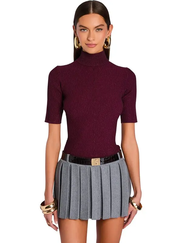 Retrofete Roselyn Knit Top - Metallic Pinot