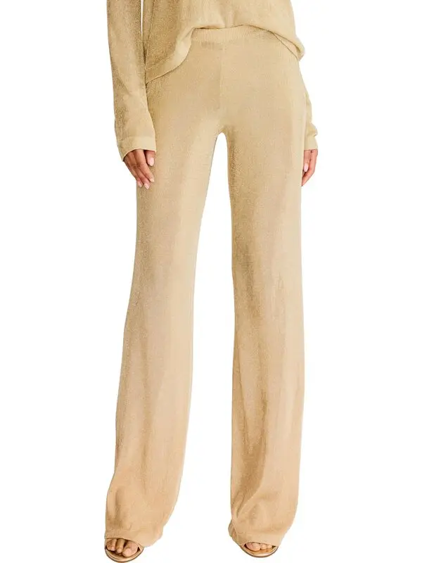 SEROYA Sheldon Metallic Knit Pant - Gold